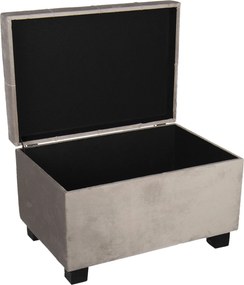 Šedá sametová podnožka Grey - 50*34*33 cm