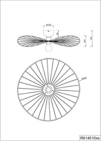 Bílé stropní svítidlo ø 60 cm Chapeau – Reality