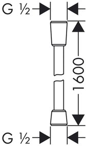 Hansgrohe Isiflex - Sprchová hadice 1600 mm, chrom 28276000