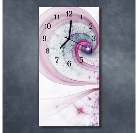 Nástěnné hodiny obrazové na skle - Design růžový I