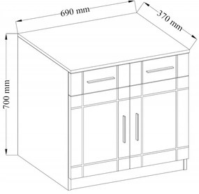 FALCO Komoda Parker 2D2S Odstín: Dub sonoma/bílá