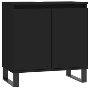 3dílný set koupelnového nábytku černý kompozitní dřevo,  3190284