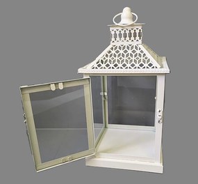 Lampa bílá kov se sklem 25140