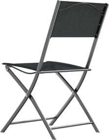 vidaXL Skládací zahradní židle 4 ks ocel a textilen [318767] Barva: Černá