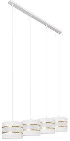 Lustr na lanku HELEN 4xE27/15W/230V bílá/zlatá