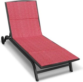 Bellatex Polstr na plážové lehátko - potah na zip Červená 55x195 cm