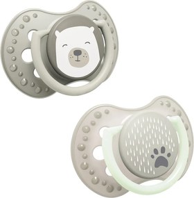 LOVI Dudlík silikonový dynamický mini BUDDY BEAR 0-2m 2ks