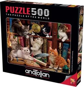 ANATOLIAN Puzzle Kočičky v knihovně / 500 dílků / od 12 let