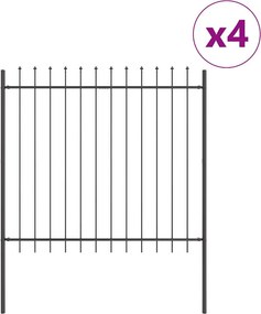 Zahradní plot WOERDEN 4 ks 6,8 x 1,5 m Práškově lakovaná ocel 3334072