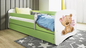 Dětská postel Babydreams medvídek s motýlky zelená