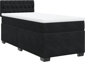 Box spring postel s matrací černá 100x200 cm samet 3288542