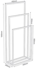 Věšák na ručníky 105x45 cm bílá