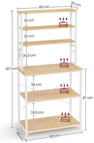 Kuchyňská police KKS019W09 bílá / hnědá