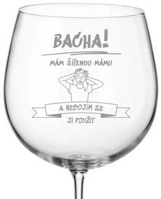 Dekorant Sklenička na víno pro maminky BACHA!