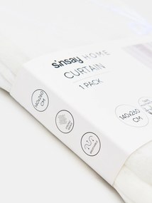 Sinsay - Záclona na řasící pásce s vyšívaným vzorem mašlí - bílá