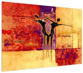 Abstraktní obraz dvou tanečníků (100x70 cm)