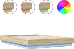 Rám postele s LED osvětlením dub sonoma 150 x 200 cm 3209788