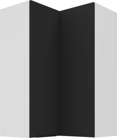 ARIA bc | horní kuchyňská skříňka 60x60 GN-90 2F (90°) rohová s policemi | VYSOKÁ | 60x60 cm | bílá/černá