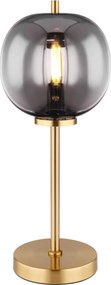 GLOBO Stojací lampa BLACKY I mosazná/kouřová E14 40 W pr. 185 x 450 mm
