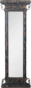Modro-hnědé antik dřevěné nástěnné zrcadlo Mirael - 45*4*131 cm