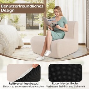 Costway Podlahová židle s opěradlem a měkkým sametem a ergonomickou opěrkou