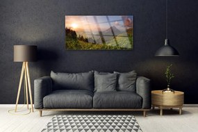 akrylový obraz Hora Les Příroda 100x50 cm
