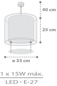 Dalber 41762E - Dětský lustr KAWAII FRIENDS 1xE27/15W/230V šedá