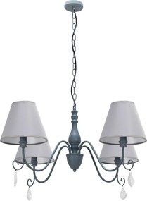 Toolight, závěsná Vintage lampa 4xE14 APP991-4CP, šedá-stříbrná, OSW-05555
