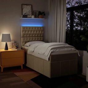 Box spring postel s matrací krémová 80 x 200 cm textil 3293807