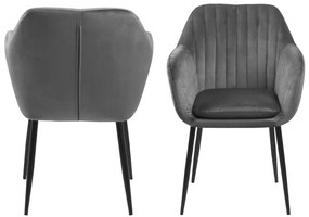 Designové židle Nashira tmavě šedá kovová
