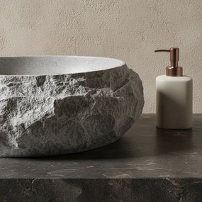 Rea Mika Gabro, umyvadlo na desku 480x380x155 mm, imitace kamene-šedá, REA-U0633