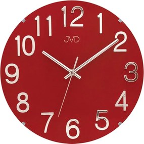 Skleněné kulaté čitelné nástěnné hodiny JVD HT98.4