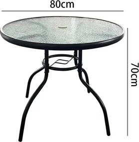 TRENDIE Sestava zahradního nábytku - 4 židle a stůl 80cm kulatý
