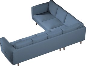 Potah na pohovku IKEA Norsborg rohová 5-místná barva modrá látka pletený vzor