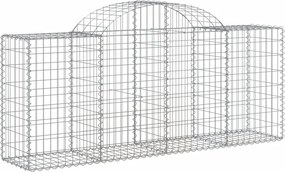 Klenuté gabionové koše 7 ks 200x50x80/100 cm pozinkované železo 3146304