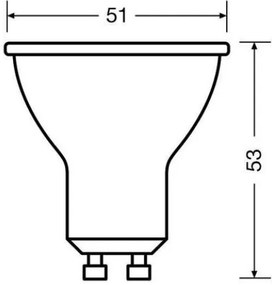 LED žárovka GU10 PAR16 Osram PARATHOM 6,9W (80W) teplá bílá (2700K), reflektor 36°