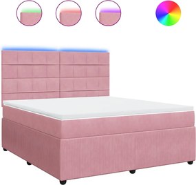 Box spring postel s matrací růžová 180x200 cm samet 3294711