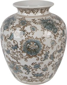 Porcelánová váza s modrými květy Vintage Unique - Ø 22*25 cm