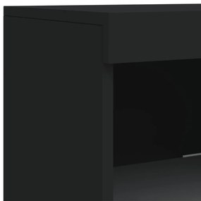 Příborník S Led Osvětlením Černý Černá