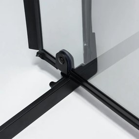 BPS-koupelny Pětiúhelníkový sprchový kout HYD-PK91A 80x80 černá/transparent - bez vaničky