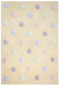 Lorena Canals koberce Pro zvířata: Pratelný koberec Tricolor Stars Vanilla - 120x160 cm