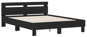 vidaXL Rám postele s čelem černý 140 x 190 cm kompozitní dřevo