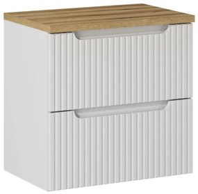 Závěsná skříňka pod umyvadlo Nova White I s deskou 60 cm bílá/dub evoke