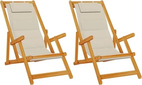 plážová židle 2 ks Hnědá Masivní akátové dřevo 3325144
