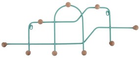 Tyrkysový kovový nástěnný věšák 71 cm Maze – PT LIVING