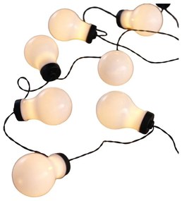 Černý LED světelný řetěz ve tvaru žárovek DecoKing Bulb, 10 světýlek, délka 2,2 m