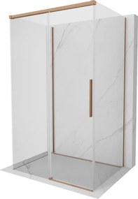 Mexen Rox-3S, 3-stěnný posuvný sprchový kout 155 x 95 cm, 8mm čiré sklo, měděný matný profil, 8C2-155-095-65-00-3S