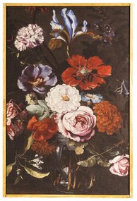 Vintage obraz květiny v dřevěném rámu – 40x3x60 cm