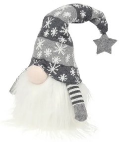 Vánoční skřítek Sněháč s LED - šedý 48 cm