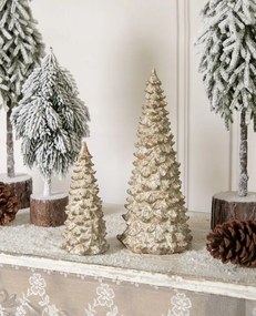 Béžová dekorace vánoční stromek Christmas Tree - Ø 13*30 cm